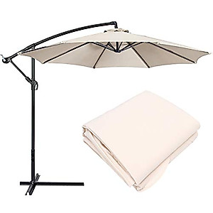 Patio Umbrella Replacement Canopy：Cabilock 9ft Market Table Umbrella Canopy Umbrella Top Hanging Umbrellas for Party Beach Camping Garden (Beige ã€Canopy Only)