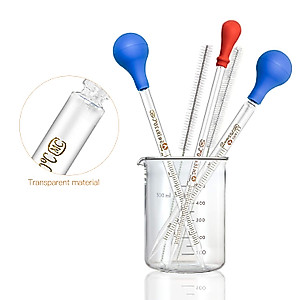Glass Pipette, 3 Pieces 10ML 5ML 2ML Glass Graduated Pipettes Transfer Dropper for Liquid Essential Oil