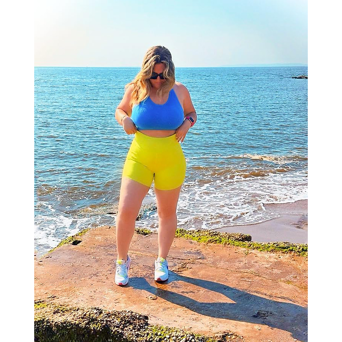 RBX Biker Shorts for Women Buttery Soft Bike Shorts Fitted Yoga Shorts High Waisted Workout Shorts with Pockets Athletic Fit Running Short for Training, Lounging, Gym, Pilates 5-inch Dark Magenta XL