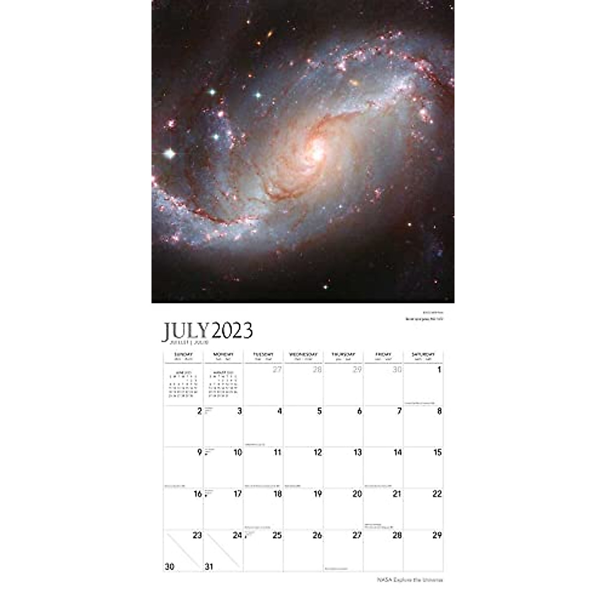 NASA Explore the Universe | 2024 12 x 24 Inch 18 Months Monthly Square Wall Calendar | Foil Stamped Cover | July 2023 - December 2024 | Plato | Space Cosmos Inspiration