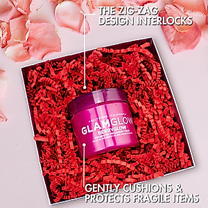 MagicWater Supply Crinkle Cut Paper Shred Filler (4 oz) for Gift Wrapping & Basket Filling - Red