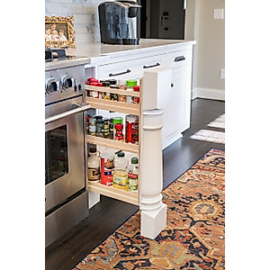 Century Components Signature Series SIGBO55PF Base Cabinet Pull-Out Kitchen Organizer 5-7/8"W x 26-3/4"H x 21-1/2"D - Solid Maple - Blum Soft Close Slides