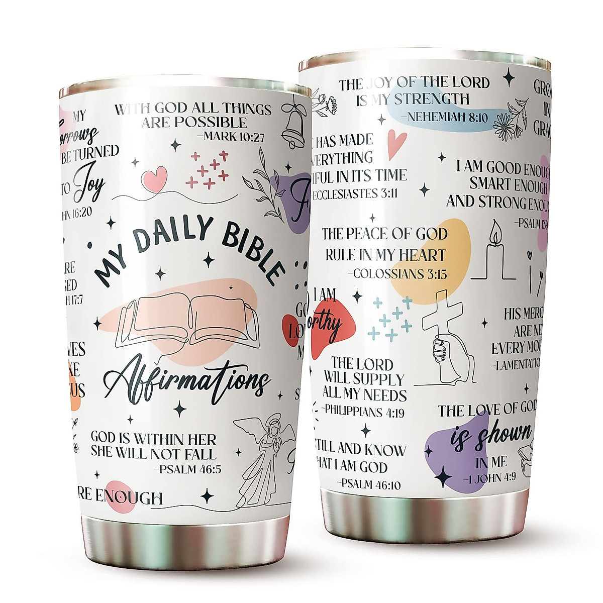 Christian Gifts For Women - Christian Tumbler - Gifts for Christian Women On Christmas, Birthday - Christian Cup - Bible Verse Mug - Gift for Religious - My Daily Bible Affirmations Tumbler