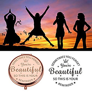 XPENMULBOJA Inspirational Gift for Women Female Compact Mirror for Daughter Mom Motivational Birthday Gift Pocket Makeup Mirror for Her Girls Friends Graduation Christmas Wedding Gift