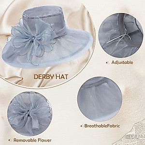 Century Star Kentucky Derby Fascinator Hats for Women 2024 Floral Tea Party Bridal Church Wedding Headwear Black One Size