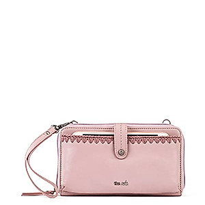 The Sak Iris Large Smartphone Crossbody Bag in Leather, Detachable Wristlet Strap, Rosewood