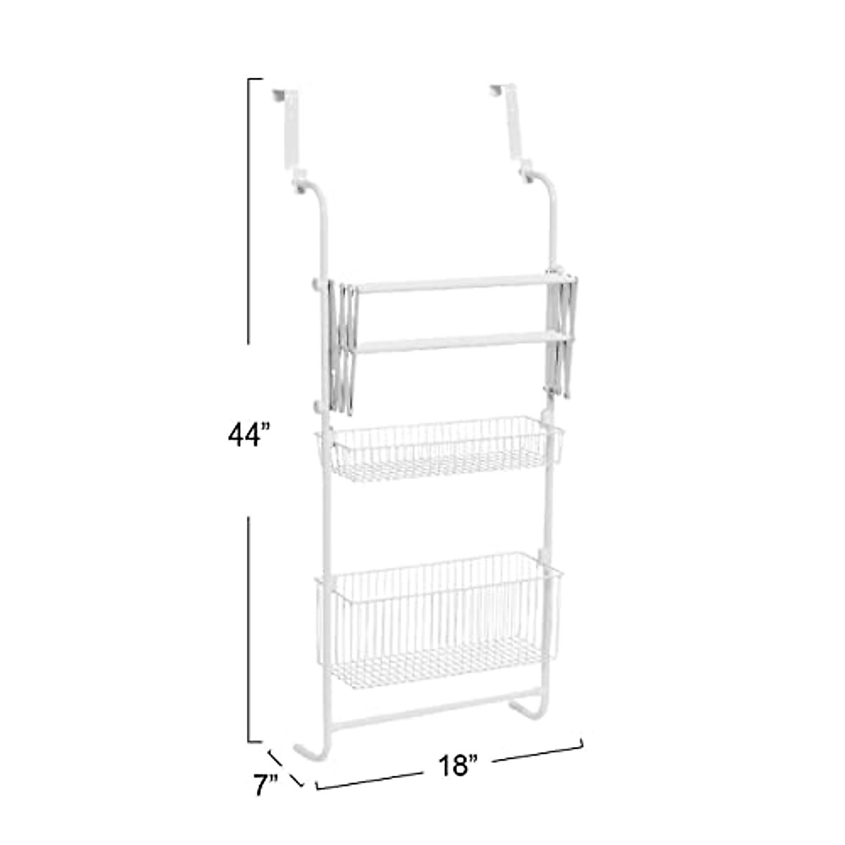 Household Essentials Metal Over the Door Drying Storage Rack, White