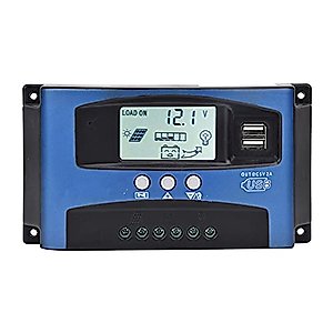 Solar Charge Controller, 12V / 24V 30-100A MPPT Solar Panel Regulator, Auto Focus Tracking, Three Phase Charge Management, Two-Way MoS Anti-Reflux Tube(40A)
