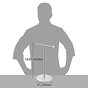 KES Towel Rack with Natural Marble Base T-Shape Hand Towel Holder Stand SUS304 Stainless Steel for Bathroom Vanity Countertop Brushed Finish, BTH205S20-2