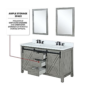 Bell+Modern Ketchum 60 inch Ash Grey Double Bath Vanity and Cultured Marble Countertop