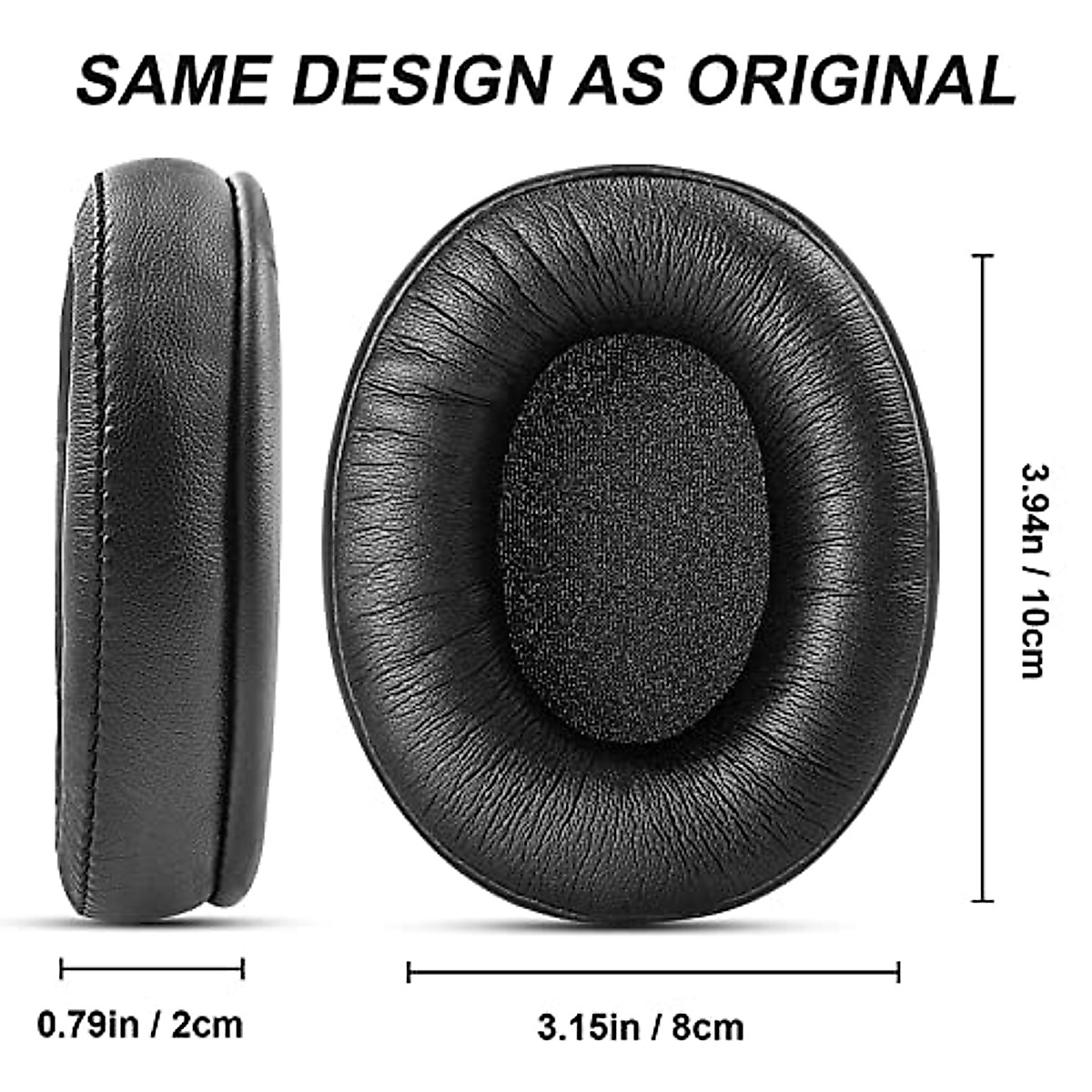 Gvoears Replacement Earpads Cushions for Sennheiser HD280 HD280 Pro HD281 HMD280 HMD281 Headsets Ear Pads, Professional Earpads Cushions, Soft Memory Foam and Premium Protein Leather(Black)