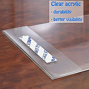 HIIMIEI 8.5x11 Acrylic Wall Sign Holder with Double Sided Tape, 8 1/2 x 11 clear plastic plexiglass sign holder for Office, Home, Store, Restaurant-No Drilling(6 Pack)