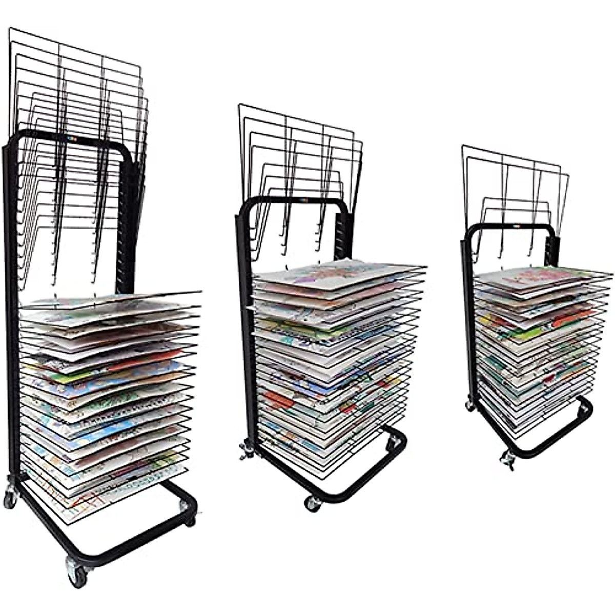 Ewatchaccessories Art Drying Rack, Solid Mobile Art Drying Rack with Wire Shelves for Works of Art Classrooms Studios and Home Use, Black Powder Coated Finish.Drying & Print Racks (Size : 20-Layer)
