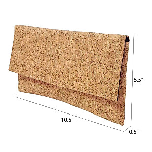 JNB Metallic Cork Clutch, Gold