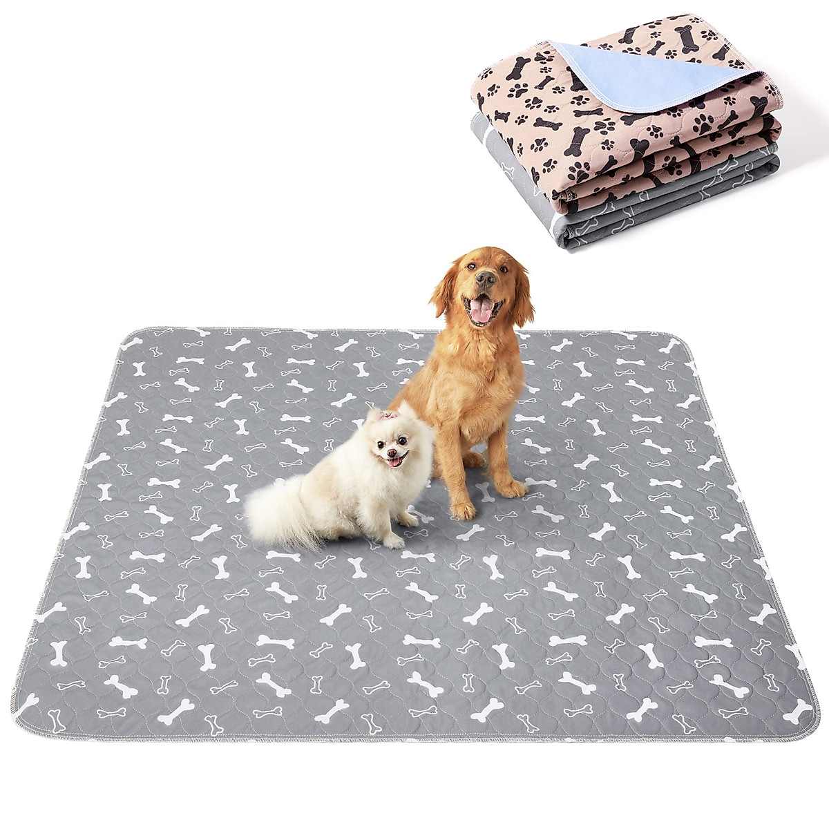 Eterish Reusable Washable Pee Pads for Dogs Large/Extra Large 31'' x 36'' 2 Pack, Absorbent Pet Puppy Dog Training Pads Non-Slip, Waterproof Whelping Potty Pads for Dogs Leak-Proof