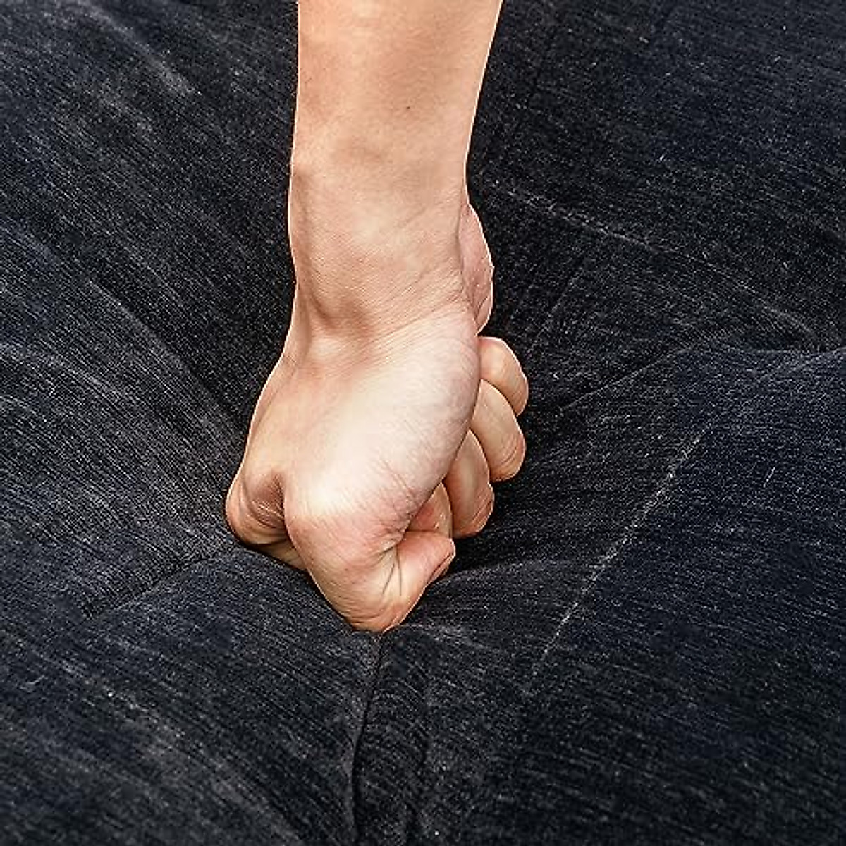 Merax, Black 110" L Convertible Sectional Sofa Velvet U Shape Couch with Movable Ottoman and Storage for Living Room