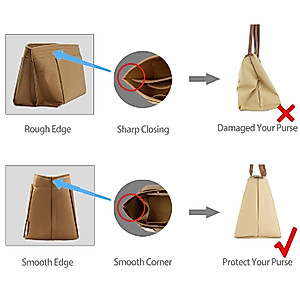 ZTUJO Purse Organizer Insert For Handbag & Tote Shaper,Tote Bag Organizer Insert For Speedy Neverful, 6 Sizes(Small, Silky Brown)