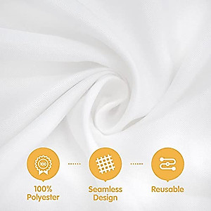 6 Pack White Tablecloths for 8 Foot Rectangle Tables 60 x 126 Inch - 8ft Rectangular Bulk Linen Polyester Fabric Washable Long Table Clothes for Wedding Reception Banquet Party Buffet Restaurant