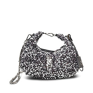 Steve Madden womens Steve Madden BRENDAS Sequin Clutch Crossbody, Silver, One Size US