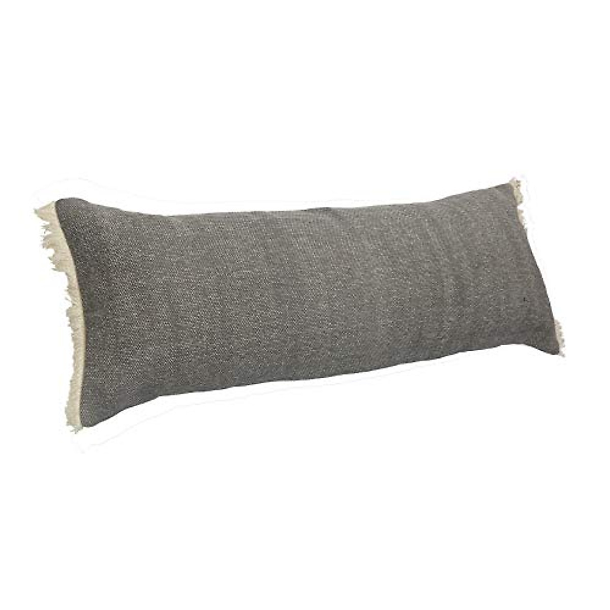 LR Home Charcoal Gray Solid Fringed Throw Pillow, 1 Count (Pack of 1)