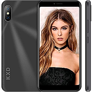 KXD 6A Unlocked Cell Phone | 3G Smartphone | 5.5” Full-Screen Display | 2500mAh Battery | 8MP + 5MP Camera | Dual SIM Android Phone | 8GB ROM | US Version | Black
