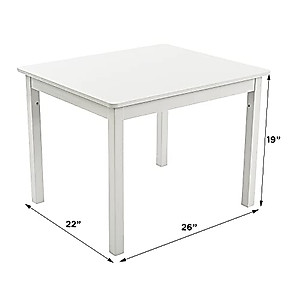 Humble Crew, White/Grey Kids Wood Table and 4 Chairs Set