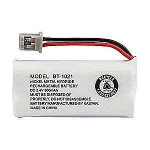 Uniden BT-1021 Replacement Rechargeable Battery For many Uniden Phone Systems and Cordless Handsets, Nickel Metal Hydride Rechargeable Battery, DC 2.4V 300mAh