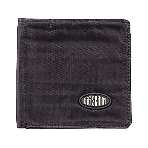 Big Skinny Men's World Bi-Fold Slim Wallet with Zippered Pocket, Holds Up to 35 Cards, Black