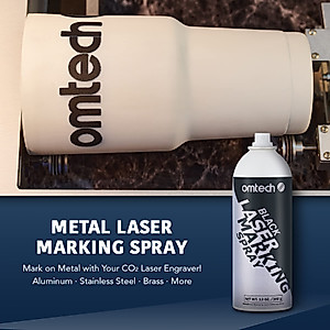 OMTech Laser Marking Spray, 13oz Aerosol Black CO2 Spray for Laser Engraving Metal, Laser Ink for Aluminum Stainless Steel Brass,Metal Laser Marking Fluid for CO2 Laser Engravers