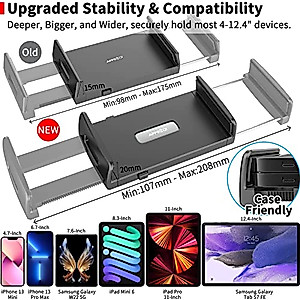 APPS2Car Universal Car Mount [2 in 1] CD Slot Tablet Car Mount for 7-12.4 inch Tablet, CD Player Cell Phone Holder for 3.5-7 inch Smartphone Tablet Car Mount Dash Holder Stand for iPad Pro/Air/Mini