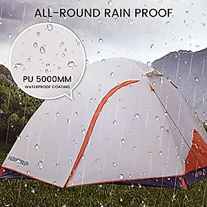 HEYTRIP Backpacking Tent 2 Person Ultralight Camping Tent with Removable Rainfly, Two Doors Waterproof Camp Tents for Hiking & Family Camping, Beige