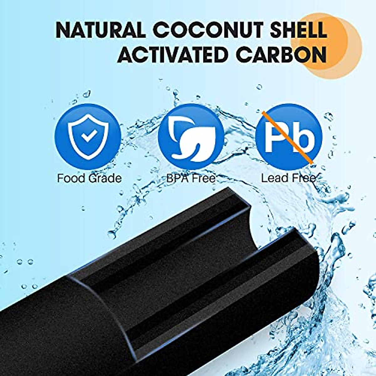 5 Micron 10" x 4.5" Whole House Coconut Shell Activated Carbon Water Filter Replacement Cartridge for Dupont WFHDC8001, CB-BB-10, GE FXHTC, GXWH40L, GXWH35F, GNWH38S, CTO10BB, 2PACK