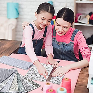 10 Pieces 20 x 20 Inch Squares Floral Fabric Patchwork Quilting Gray Square Bundle Sewing Patchwork Fabric Floral Dot Stripe Pattern Fabric for DIY Art Crafts Scrapbooking Hand Sewing Projects