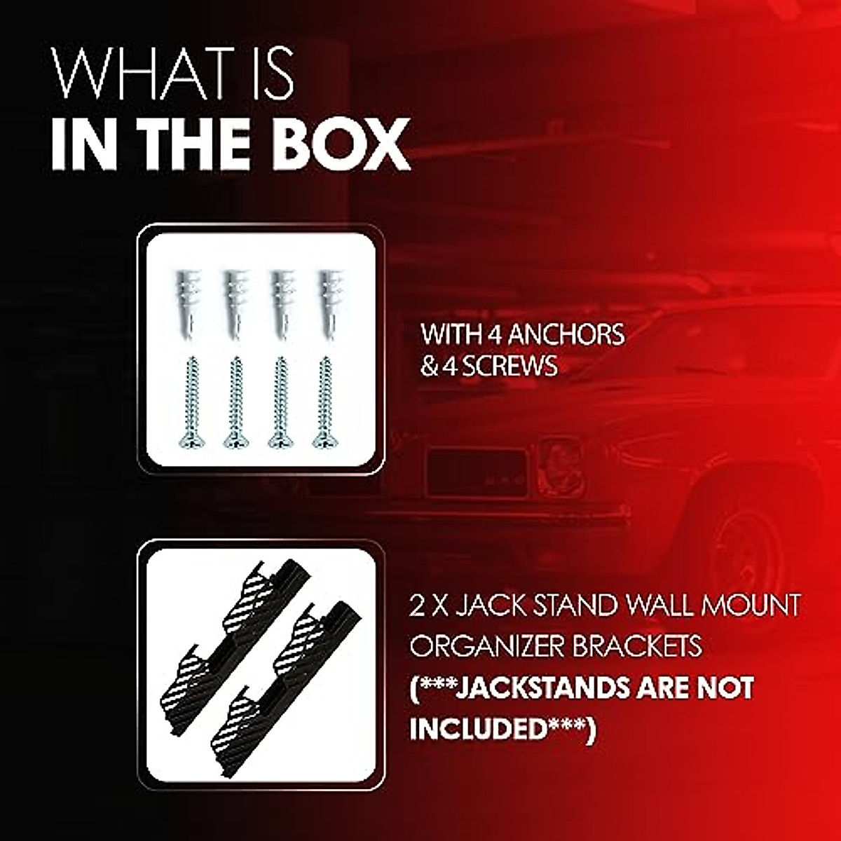 Jack Stand Wall Mount Organizer Brackets Fits 2 & 3 Ton Jack Stands (Pair) (Fits 2 & 3 Ton)
