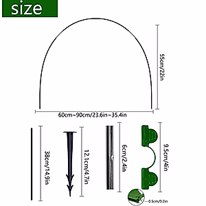 18 Pcs Upgraded Greenhouse Hoops Grow Tunnel Up,Garden Greenhouse Hoops,Arched Plant Support,Tunnel Hoop Greenhouse Frame,Frame Gardening Bed Tunnel Support Frame For Row Cover,Raised Beds,Farmland