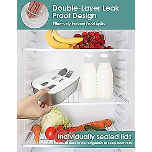 Xflyee 75W Electric Lunch Box Food Heater, 12V/110V Upgraded Leakproof Heating Lunch Box for Work/Car/Truck/Office with 1.5L Removable Stainless Steel Container, Fork & Spoon and Insulated Carry Bag