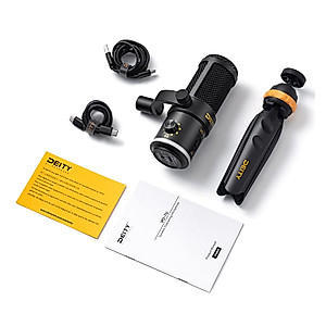 Deity VO-7U Tripod Kit USB Dynamic Podcast Microphone with RGB Lights for Game Podcast Stream YouTube (Black)