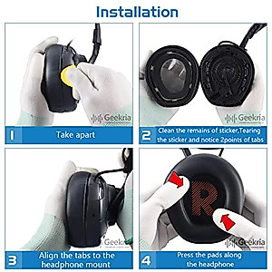 Geekria QuickFit Replacement Ear Pads for JBL Quantum ONE Wireless Headphones Ear Cushions, Headset Earpads, Ear Cups Cover Repair Parts (Black)