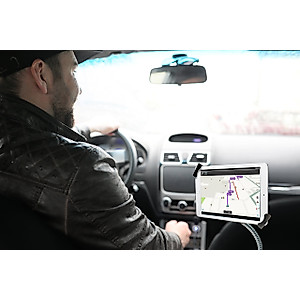 Gooseneck Car Mount – CTA Secure Gooseneck Car Mount with Lock and Key Security System for iPad 10th Gen 10.9" - iPad 7/8/9 Gen 10.2" - Surface Pro 4 - Surface Go 3 - Galaxy Tab S3 - Black (PAD-SGCT)