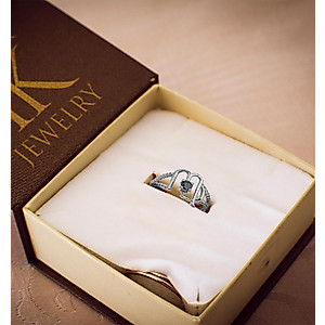 Takar 10K Gold Virgo Zodiac Ring With Cubic Zirconia, Gold Rope Astrology Rings For Women And Men, September Birthstone Ring, Astrology Gifts For Women, Made In USA