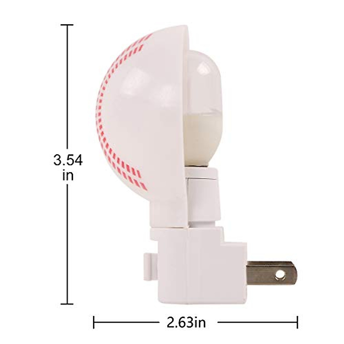 2 Pack Warm White - Upgraded Version LED Plug-in Night Light for Kids - Baseball Shaped Lamp Take Good Care Children Sleep