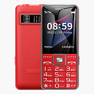 Unlocked GSM Big Button Feature Cell Phone for Elderly, 2.4" Screen Dual SIM 6800mAh Battery SOS Key Mobile Phone Easy to Use (Red)
