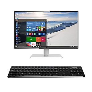 Arteck 2.4G Wireless Keyboard Stainless Steel Ultra Slim Full Size Keyboard with Numeric Keypad for Computer/Desktop/PC/Laptop/Surface/Smart TV and Windows 10/8/ 7 Built in Rechargeable Battery