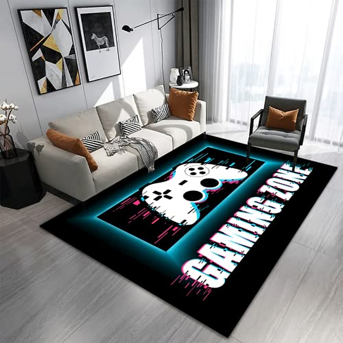 Gamer Gaming Game Controller Modern Area Rug Floor Mat Soft Gamer Rug Gaming Carpet Boys Rugs Doormats Home Decor Game Room Decor for Bedroom Living Room 60x39 Inch
