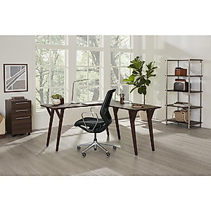 Realspace® Trezza 62"W L-Shaped Computer Desk, Warm Walnut