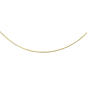 14K Yellow Solid Gold Round Omega 1.5mm Chain 16" long Snake Necklace with Screw-Off-Lock