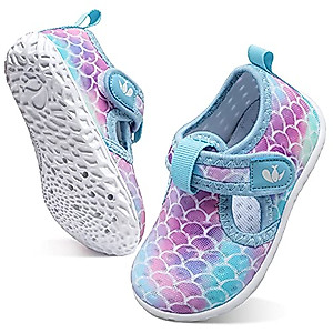 FEETCITY Boys Girls Water Shoes Kids Quick Dry Aqua Socks Non-Slip Barefoot for Sport Beach Swim Surf Toddler 8