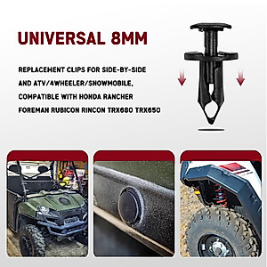 Xislet 200 Pcs UTV Nylon Fender Clips/Body Rivets Compatible with Polaris 7661855 Ranger RZR Can-Am Kawasaki Teryx Honda Pioneer 90653-HC4-900 Suzuki Sportsman ATV Fastener with Tool