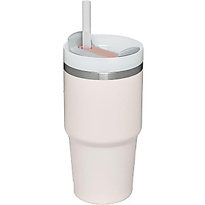 YOUEXPERT 20 oz Tumbler with Straw, Insulated Tumblers with Lid and Straw, 20 oz Cup Stainless Steel Mini Outdoor Sports Travel Tumblers - rose quartz