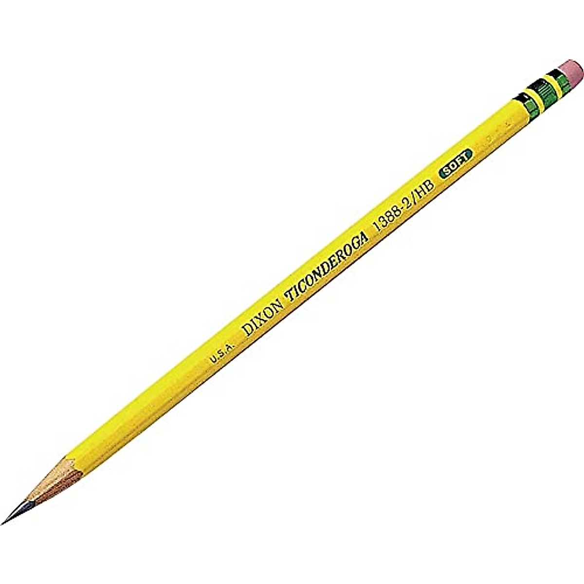 Ticonderoga 13885 Woodcase Pencil, F #2.5, Yellow, Dozen